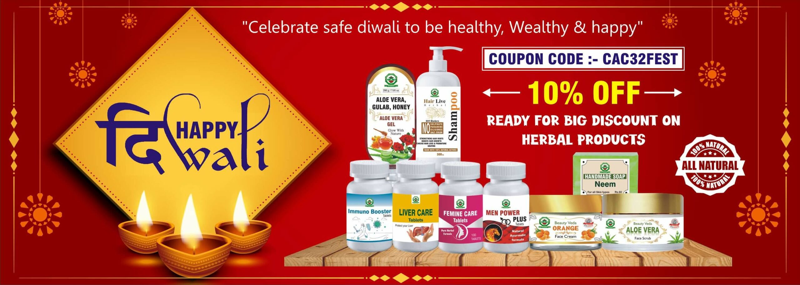 Happy Diwali Slider 2021 | Chandigarh Ayurved & Panchakarma Centre